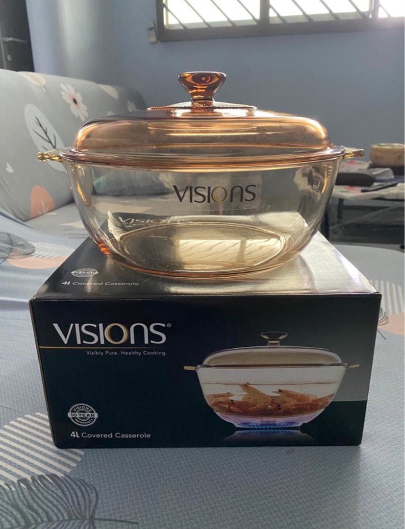 Visions Covered Casserole (4L), Furniture & Home Living, Kitchenware & Tableware, Cookware ...