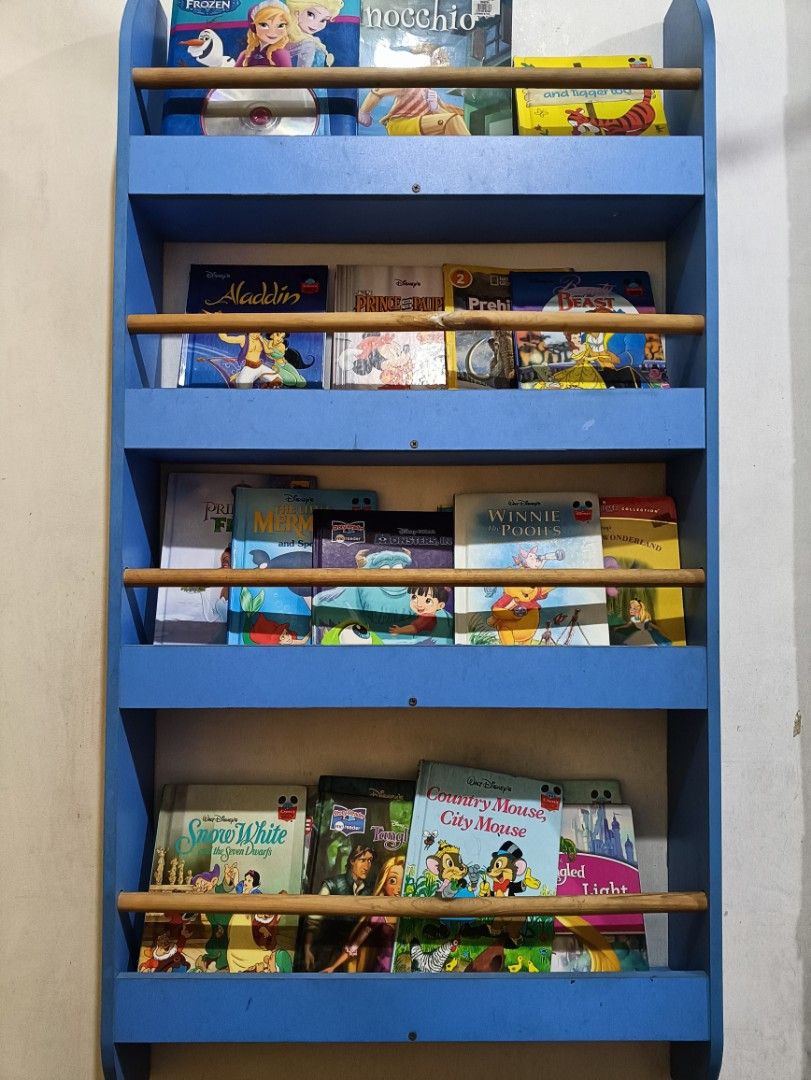 Wall book rack for kids Blue, Furniture & Home Living, Furniture ...