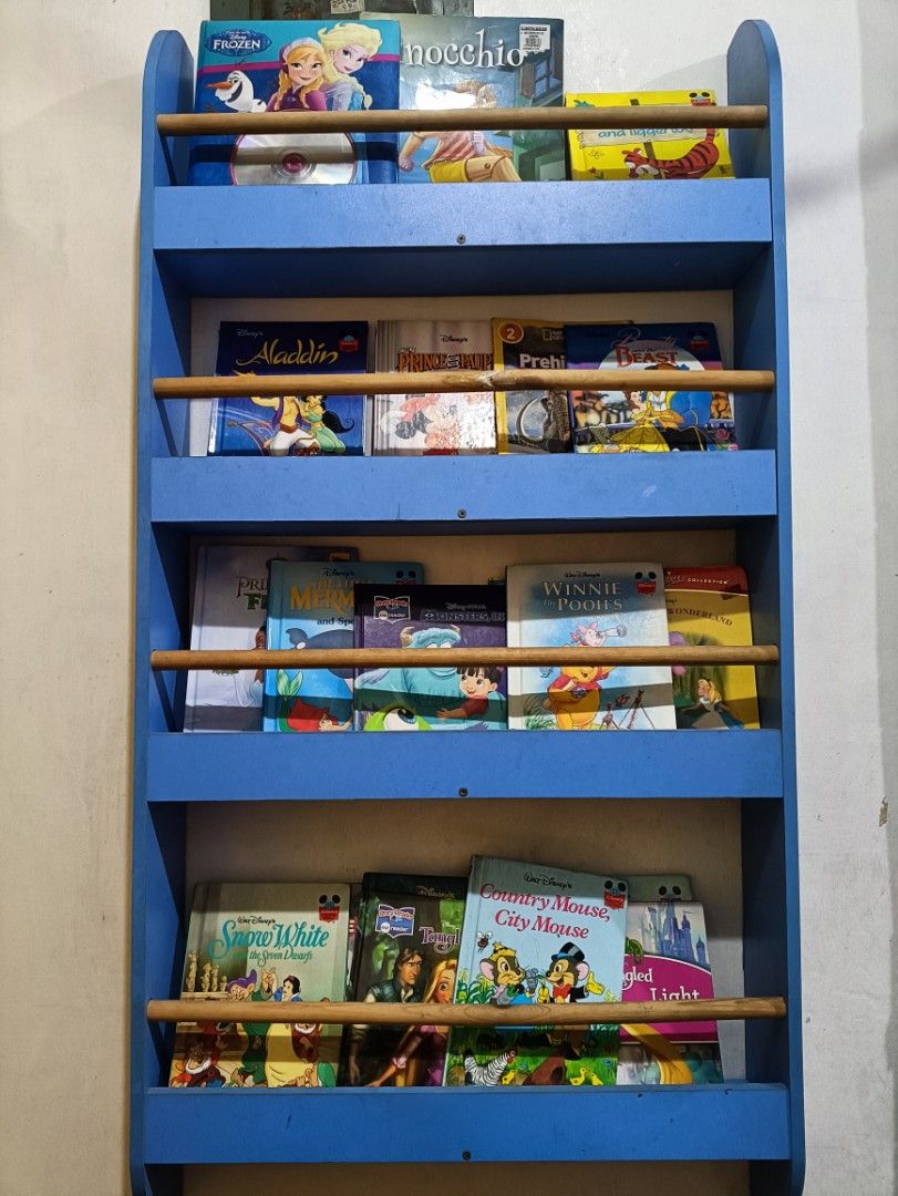 Wall book rack for kids Blue, Furniture & Home Living, Furniture ...