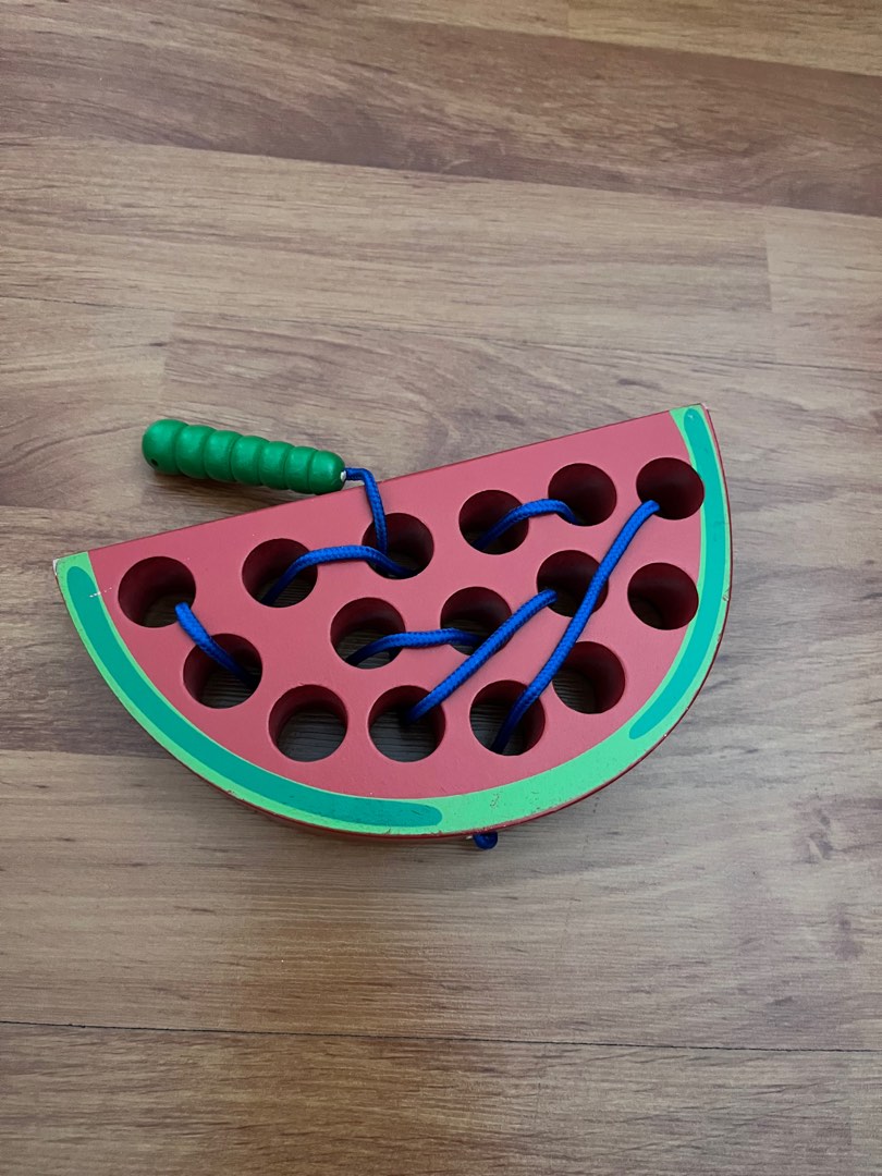 Watermelon worm lacing toy for toddlers and babies, Babies & Kids ...