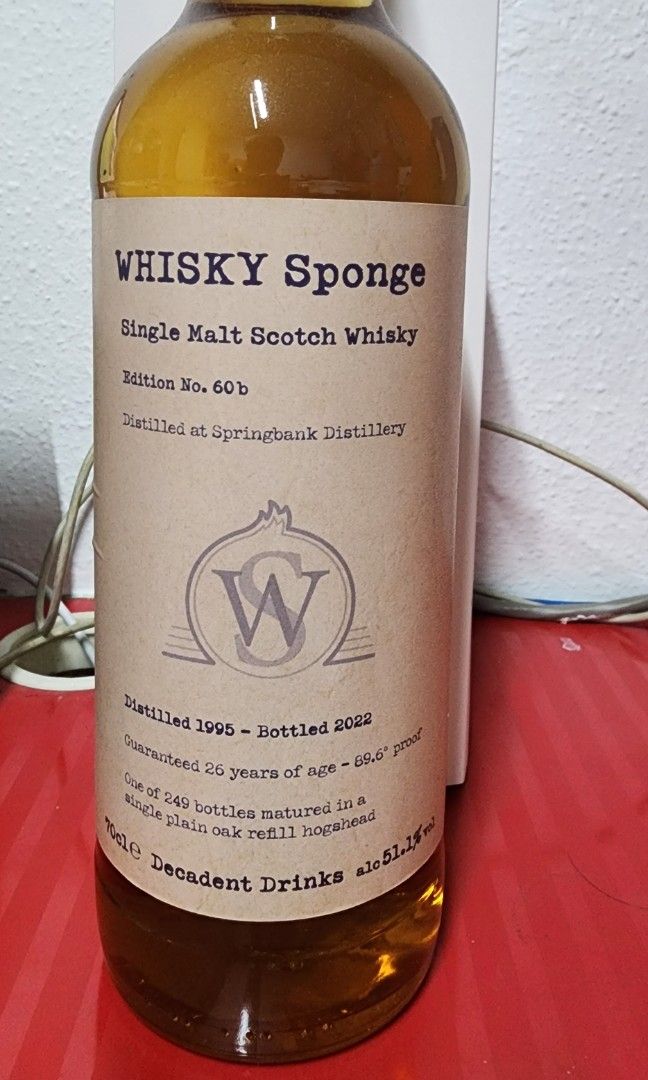 Whisky Sponge Springbank 26 years, Food & Drinks, Alcoholic Beverages ...