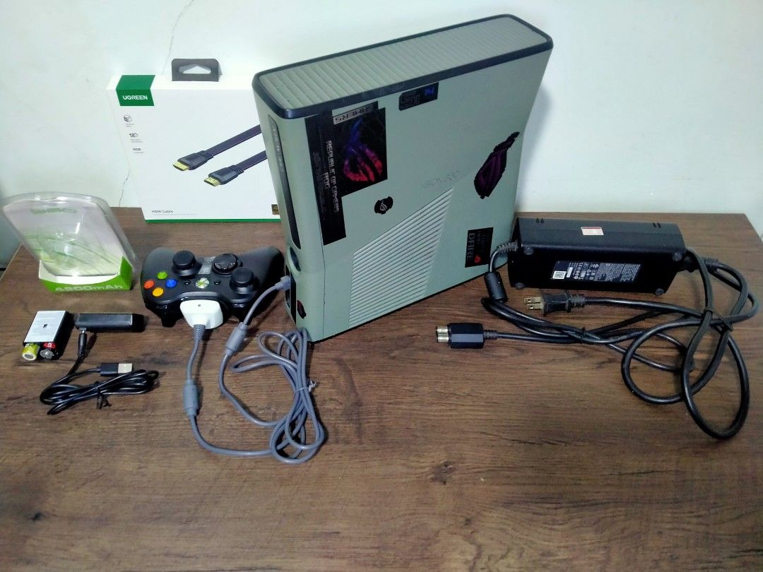 XBOX360 SLIM 500 GB JTAG CONSOLE UNIT GRAY COLOR with Asus Stickers ...