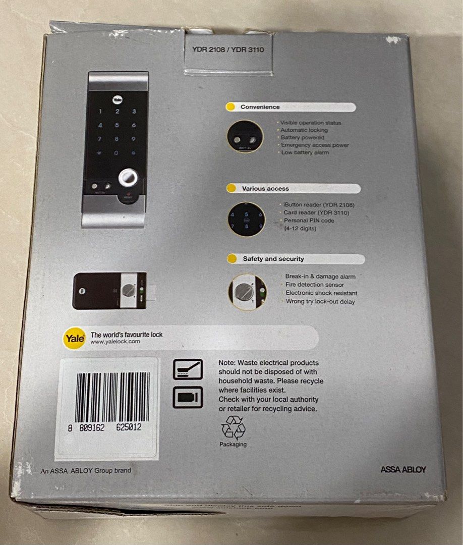 Yale YDR 3110, Furniture & Home Living, Security & Locks, Locks, Doors ...