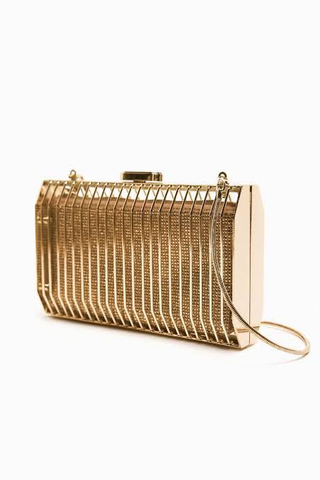 ZARA METALLIC BOX BAG, Women's Fashion, Bags & Wallets, Clutches on ...