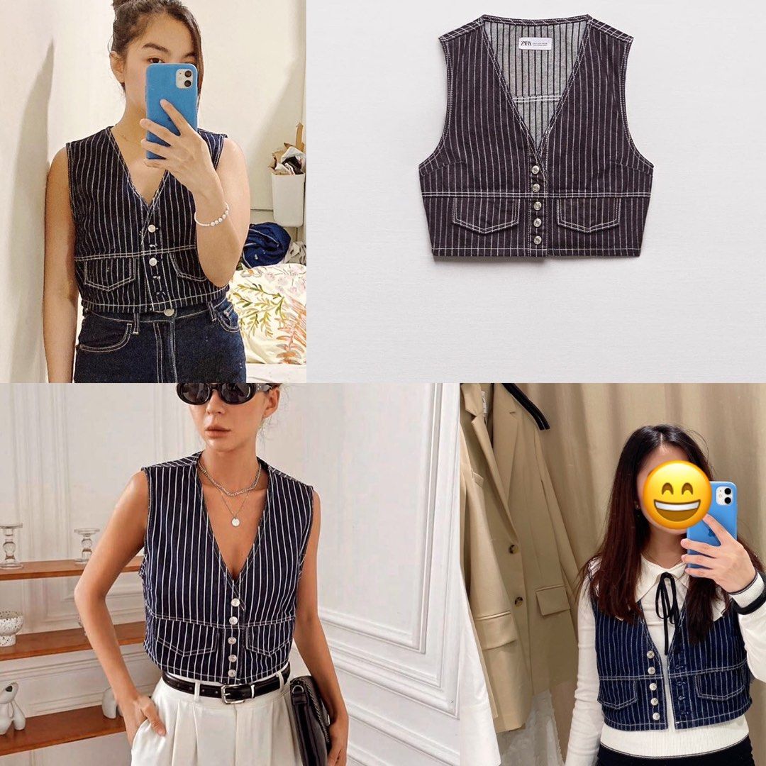 Zara waistcoat top, Women's Fashion, Tops, Blouses on Carousell