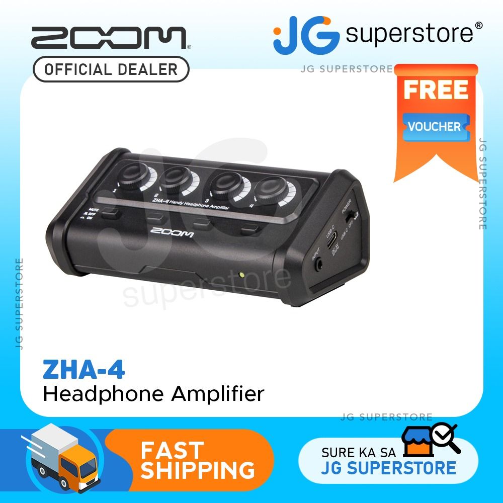 Zoom ZHA-4 Handy Headphone Amplifier Battery-Powered with 4 Channels ...
