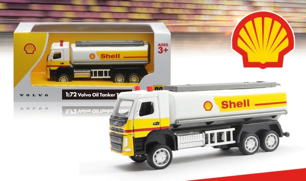 1:72 Volvo Trailer Shell Oil Tanker Truck Diecast Metal Car, Hobbies ...