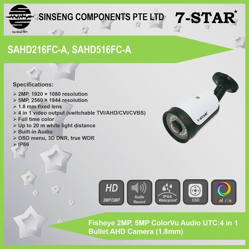 180 Degree 2MP, 5MP CCTV AHD ColorVu Camera CVI TVI CVBS 4 IN 1 OSD ...