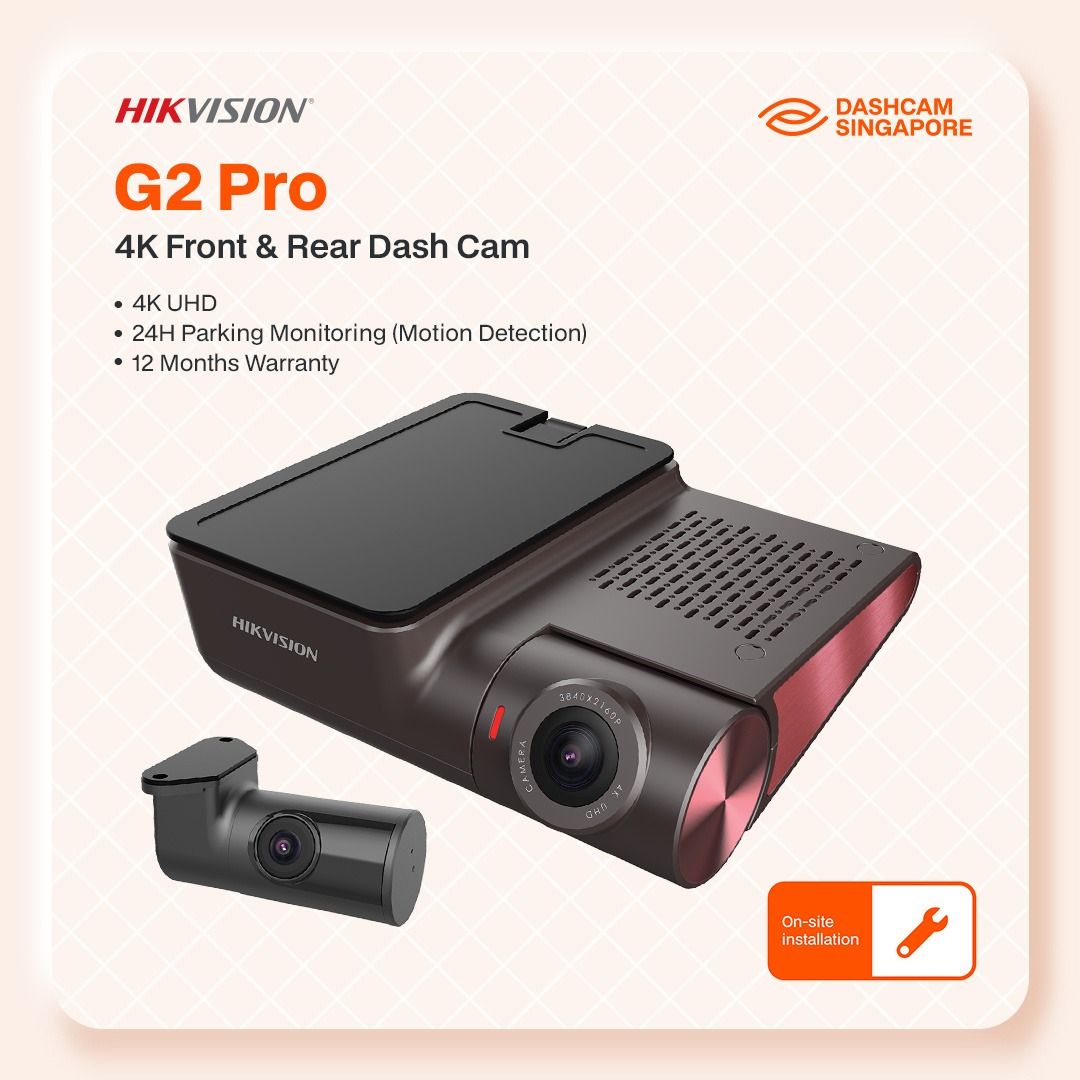 4K Dashcam (Front & Rear) | HikVision G2Pro with Motion Detection | Car ...