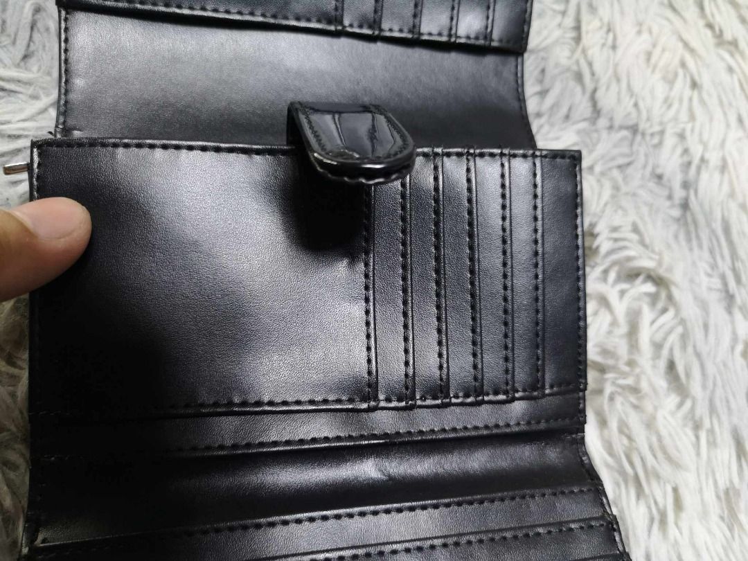 Alpha Cubic Sport Black Patent Leather Wallet, Women's Fashion, Bags ...