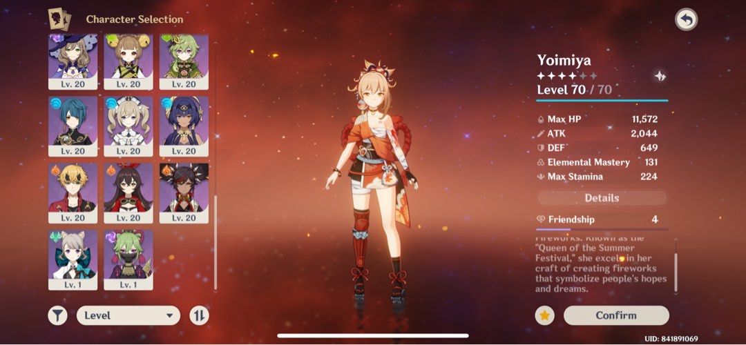 AR 42 Genshin Impact; Asia server with yoimiya + sig, nahida, qiqi ...