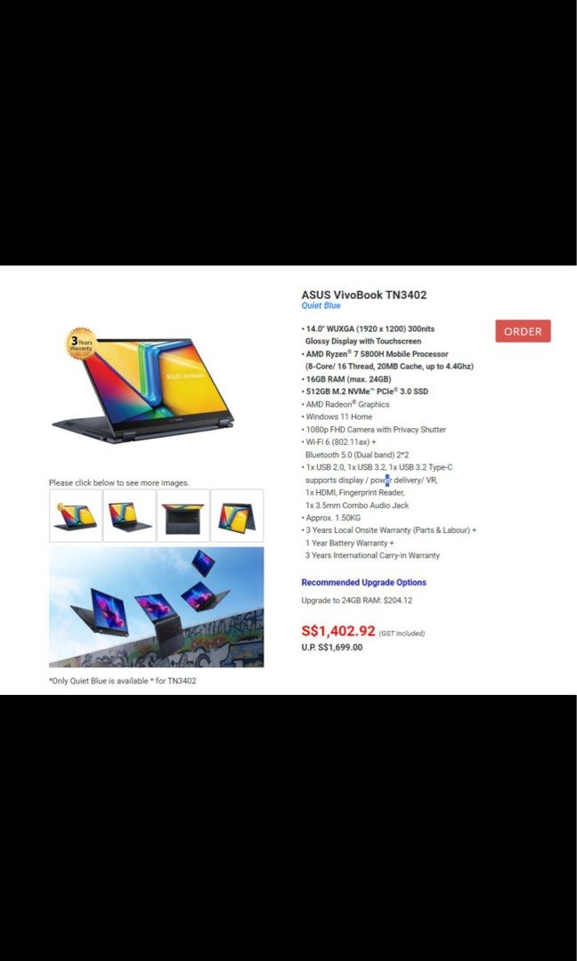 Asus Vivobook TN3402 Flip laptop Touchscreen, Computers & Tech, Laptops ...