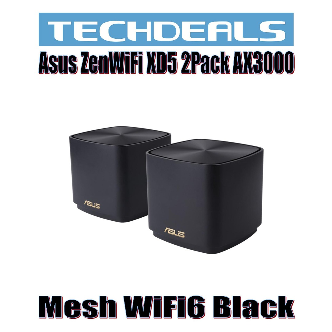 Asus ZenWiFi XD5 2Pack AX3000 Mesh WiFi6 Black, Computers & Tech, Parts ...