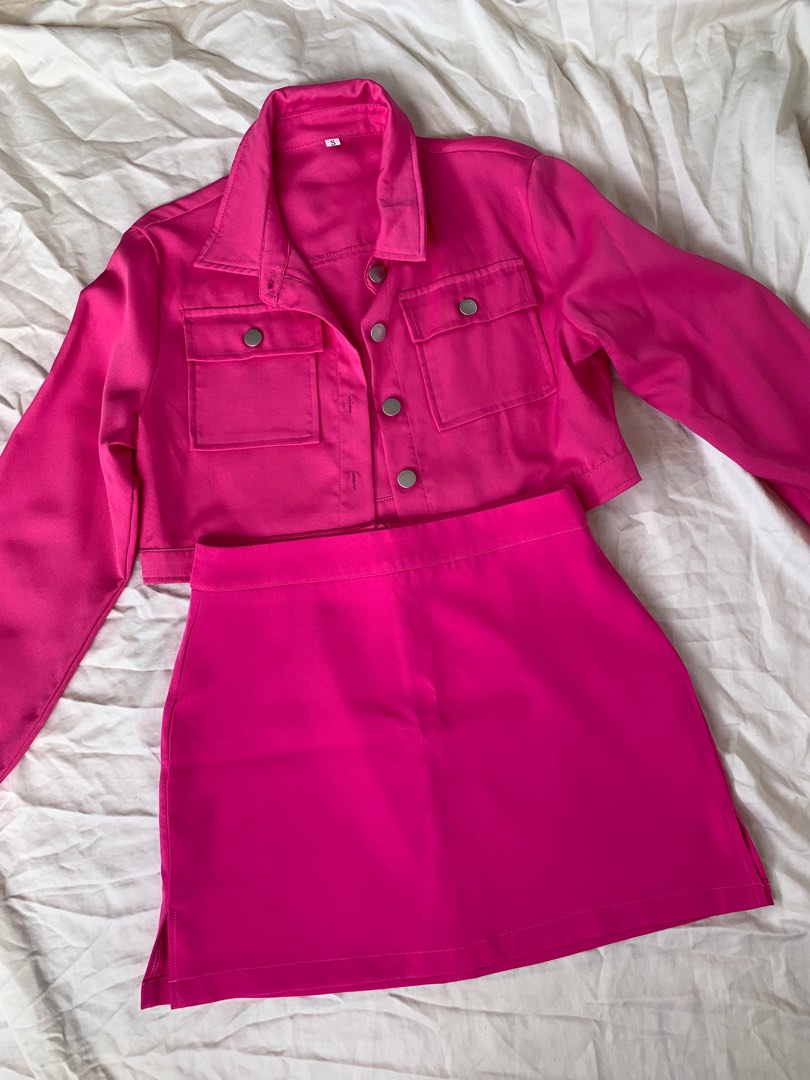 Barbie Coords Outfit (Skirt and Button Down Jacket), Women's Fashion ...