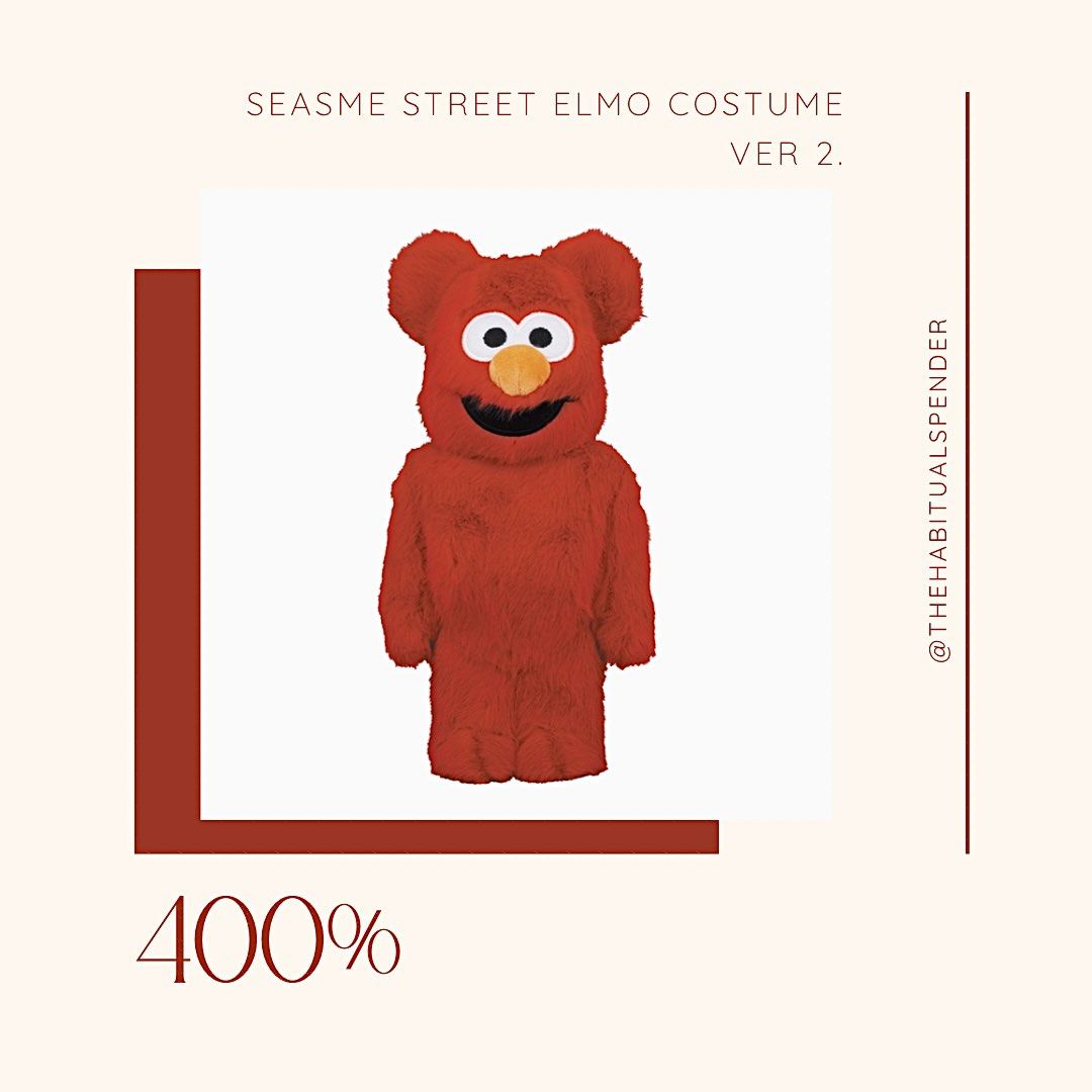 Bearbrick x Sesame Street Elmo Costume Ver. 2 400%, Hobbies & Toys ...