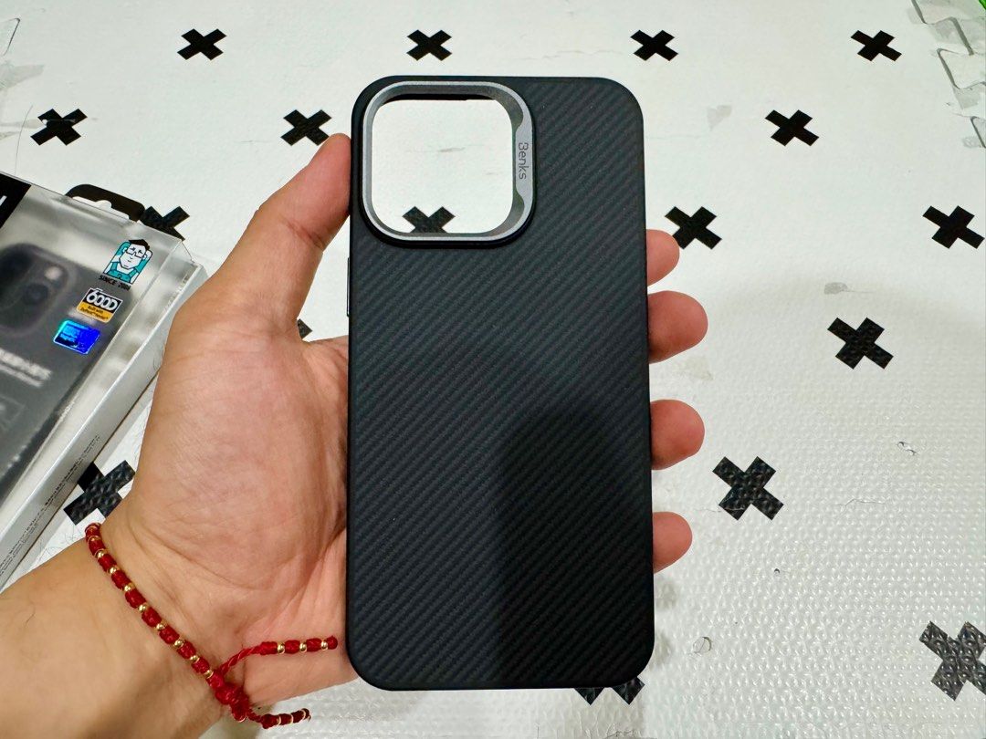 Benks Armor Pro Kevlar 600D Aramid Fiber Case for iPhone 15 Pro Max + Camera Lens Protector ...