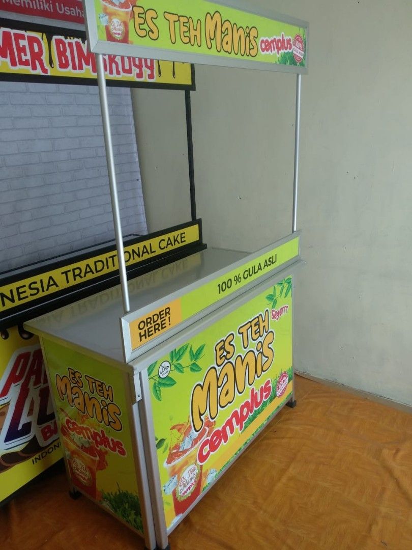 Booth Portable Meja Lipat Gerobak Lipat Jumbo, Kitchen & Appliances di ...
