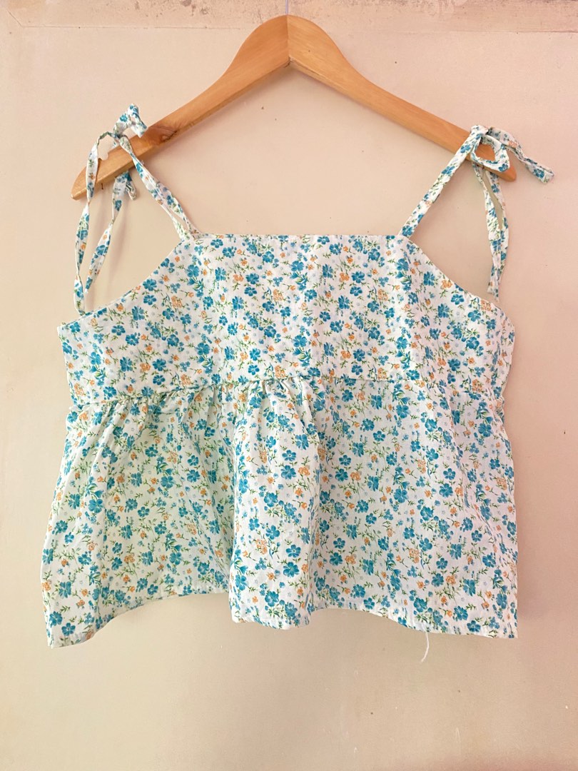 Brand new Floral Bangkok Self-Tie Top, Women's Fashion, Tops ...