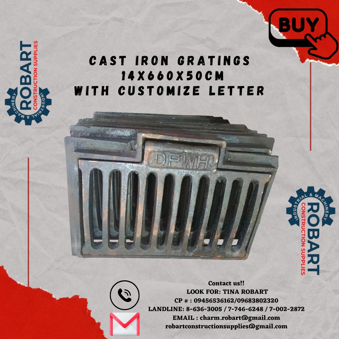 Cast Iron gratings 14x660x50cm, Commercial & Industrial, Construction ...