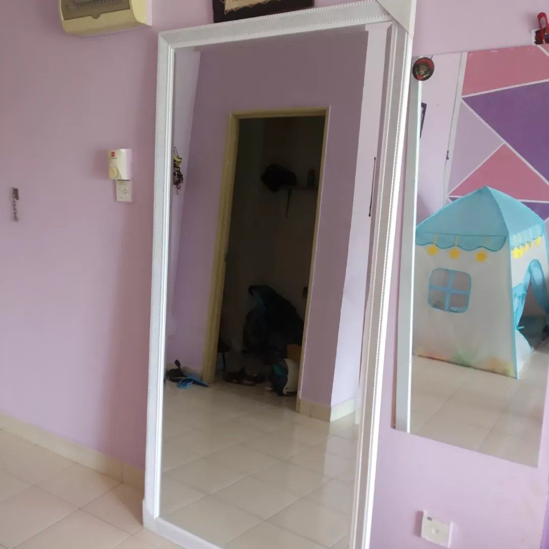 Cermin Besar Viral Big Selfie OOTD Mirror, Furniture & Home Living ...