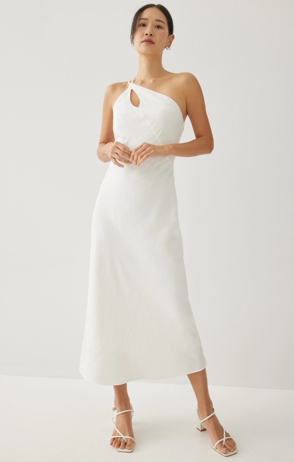 Charlita Linen Column Midaxi Dress, Women's Fashion, Dresses & Sets ...