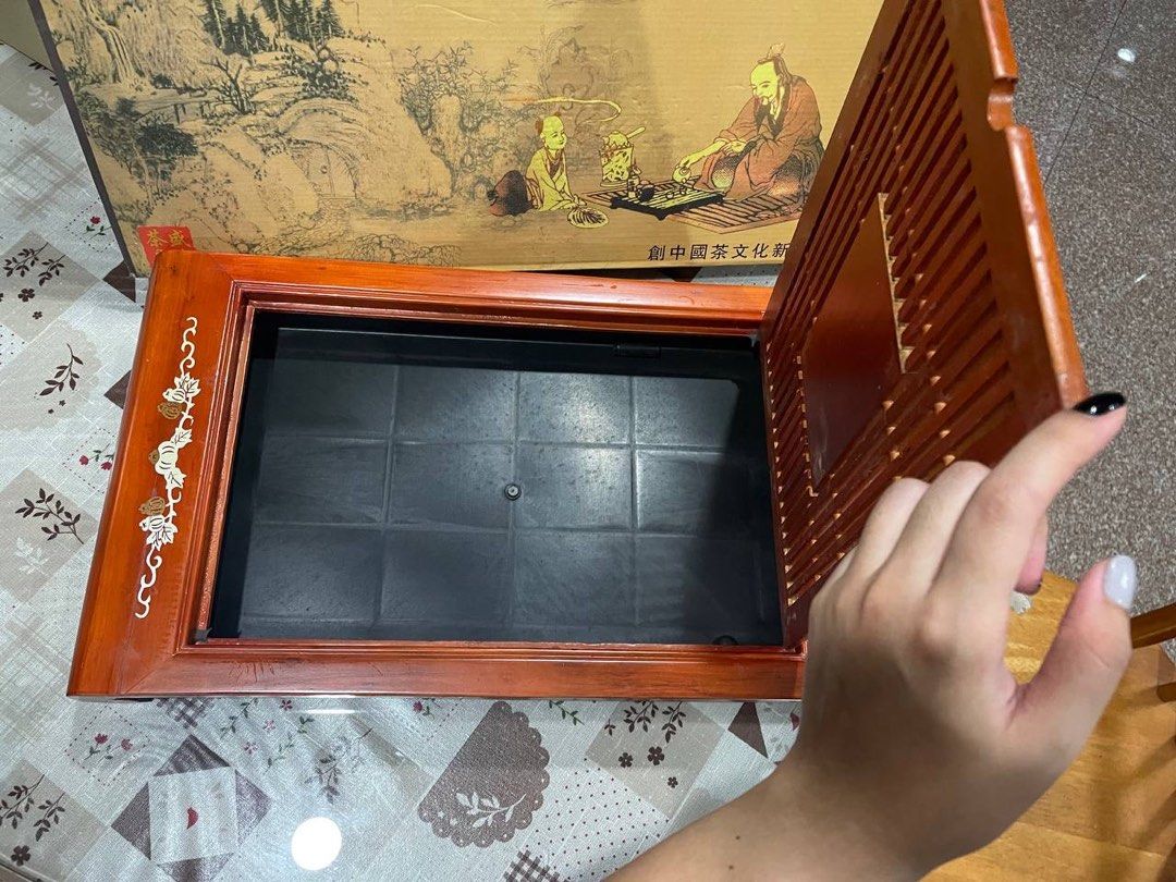Chinese wooden tea tray (with original box), Furniture & Home Living ...