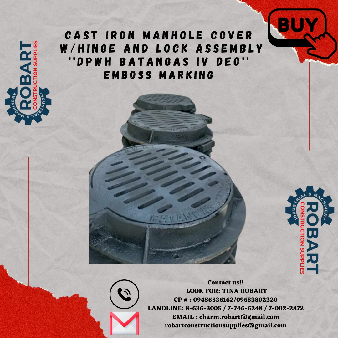 CI Cover ''DPWH BATANGAS IV DEO'' emboss marking 750 CO X 120HT ...