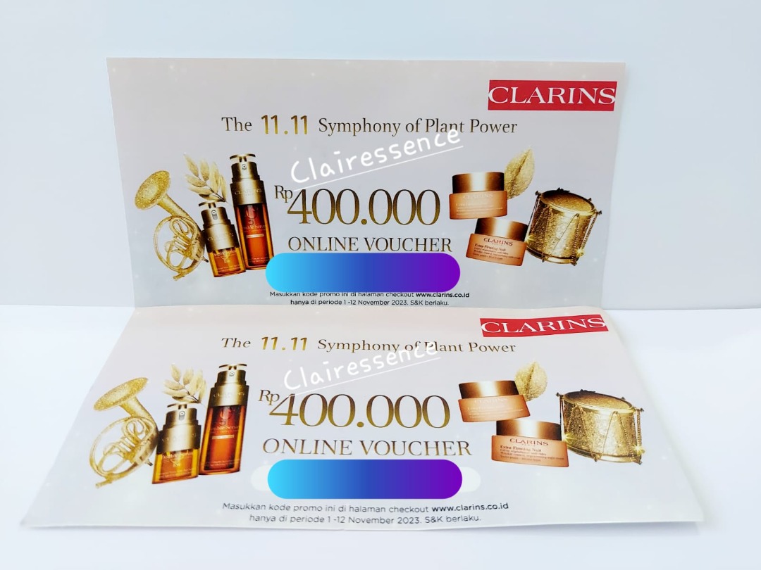 Clarins Online Voucher Pembelian potongan 400.000 periode 1 sampai 12 ...