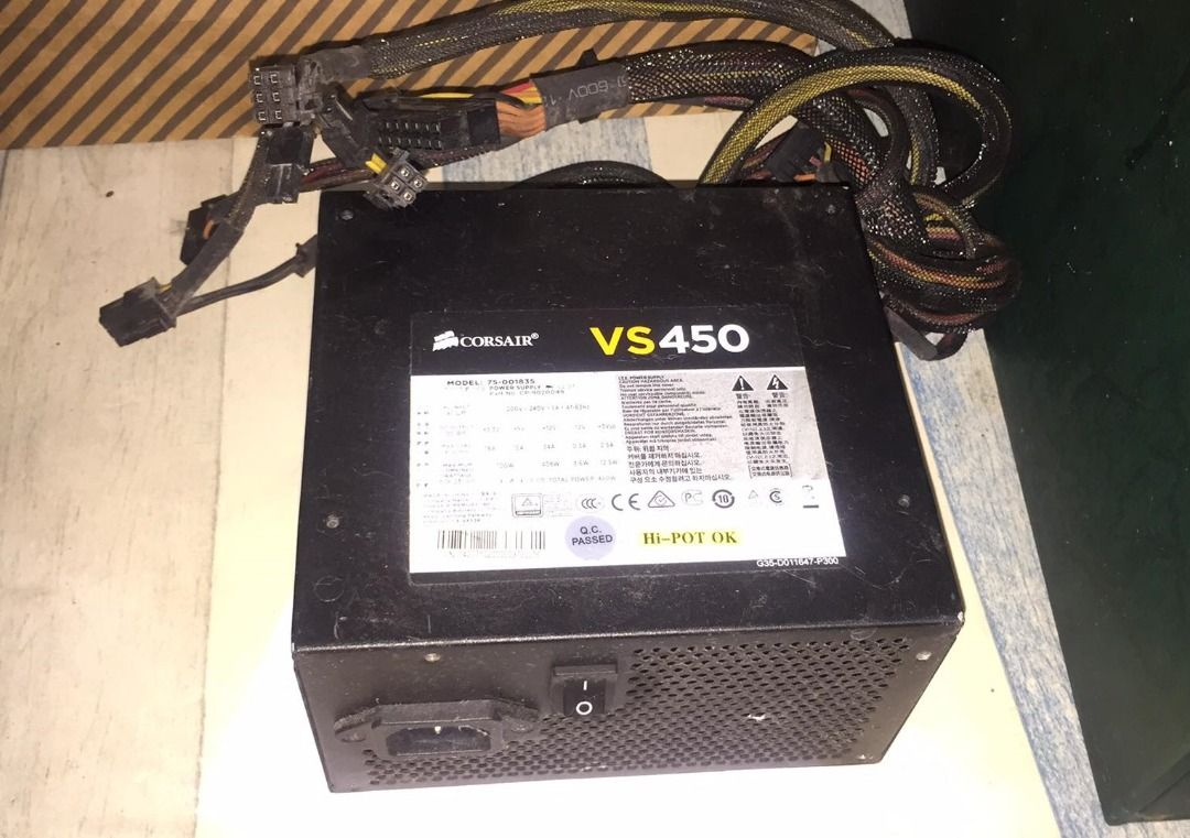 CORSAIR VS450 POWER SUPPLY UNIT PSU TRUE RATED, Computers & Tech, Parts ...