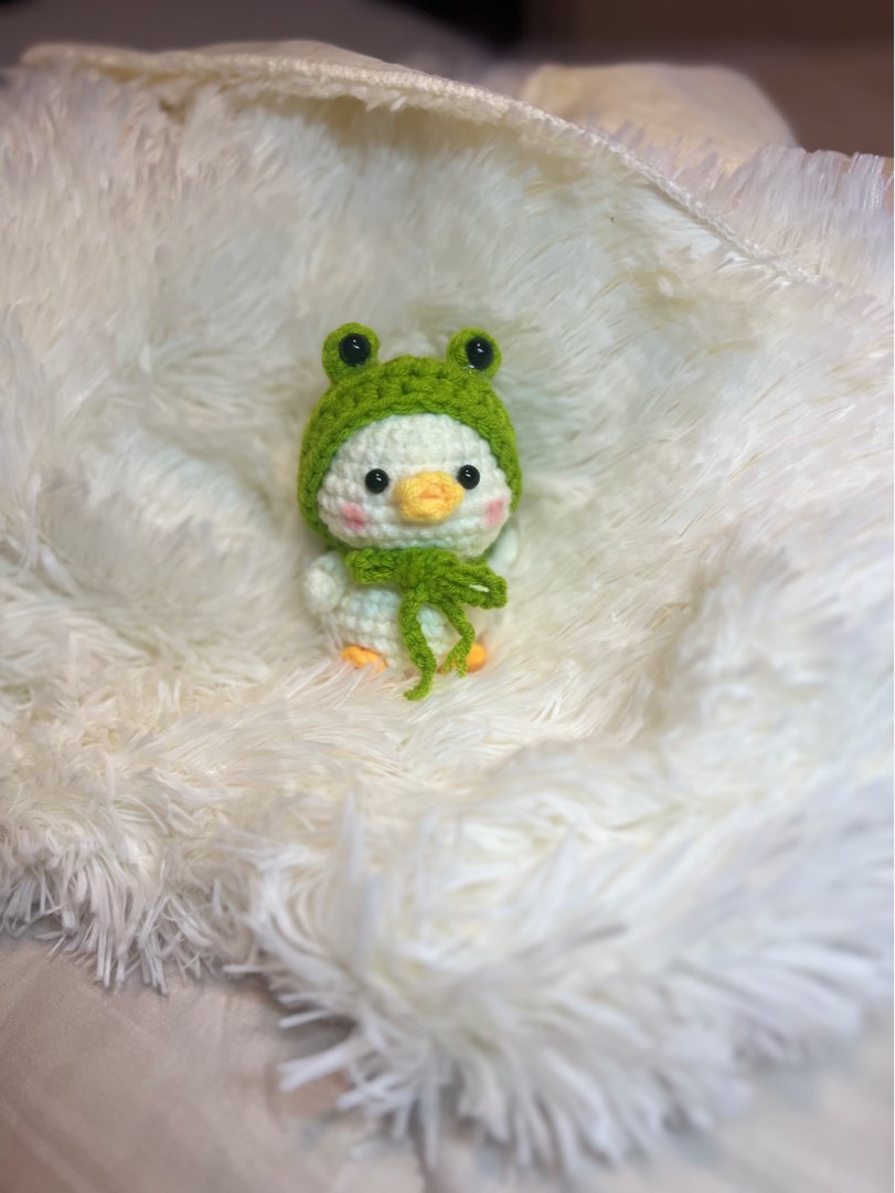 Crochet chonky duck with froggy hat / PLUSH GIFT PRESENTS COUPLE ...