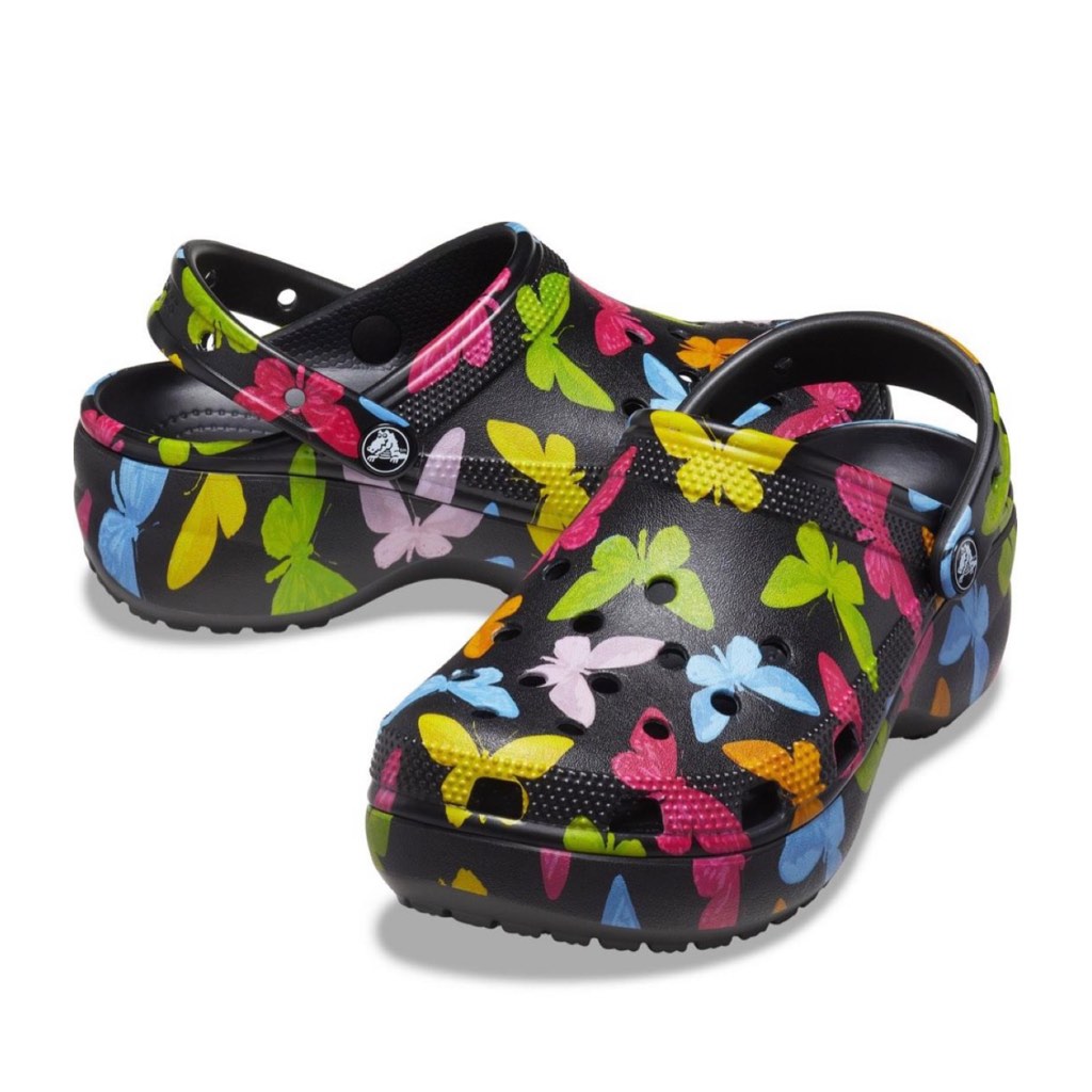 Crocs Classic Platform Butterfly Clog, Women's Fashion, Footwear ...