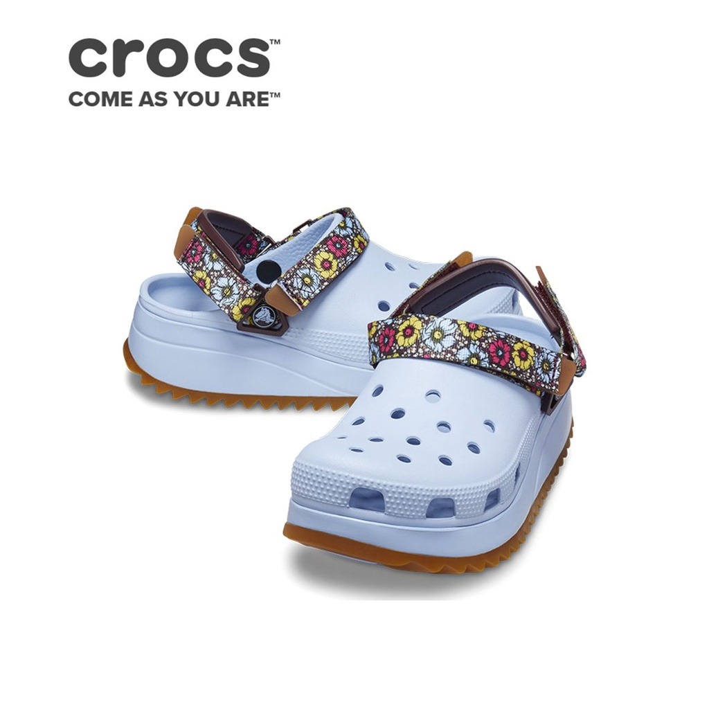 Crocs Hiker Retro Floral Clog in Blue Calcite Multi, Women's Fashion ...