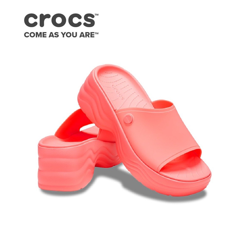 Crocs Women's Skyline Slide (Bone, Guava), Women's Fashion, Footwear ...