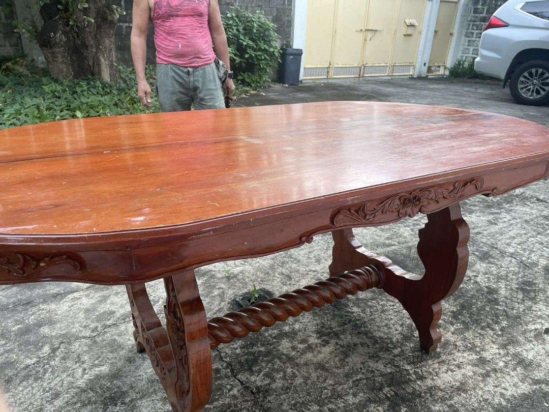 Dining Table Solid Narra Wood, Furniture & Home Living, Furniture ...