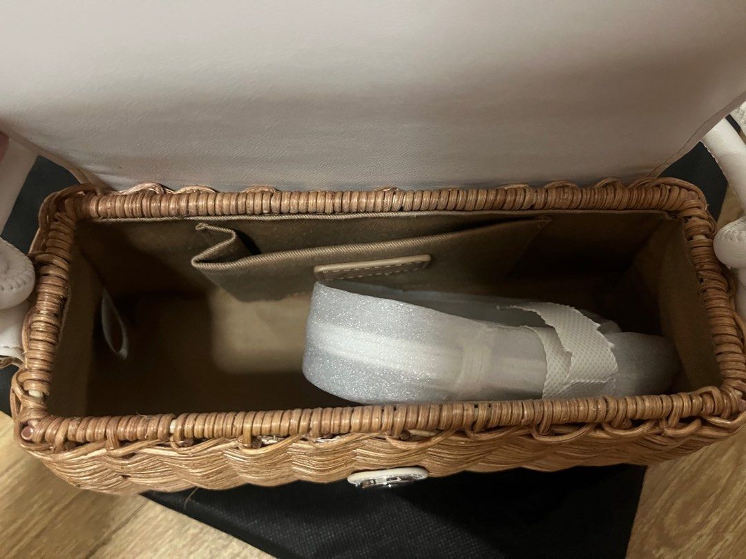 Dune White Rattan Bag, Women's Fashion, Bags & Wallets, Clutches on ...