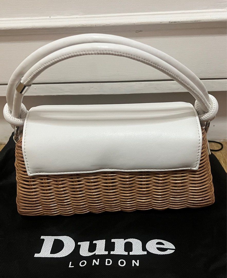 Dune White Rattan Bag, Women's Fashion, Bags & Wallets, Clutches on ...