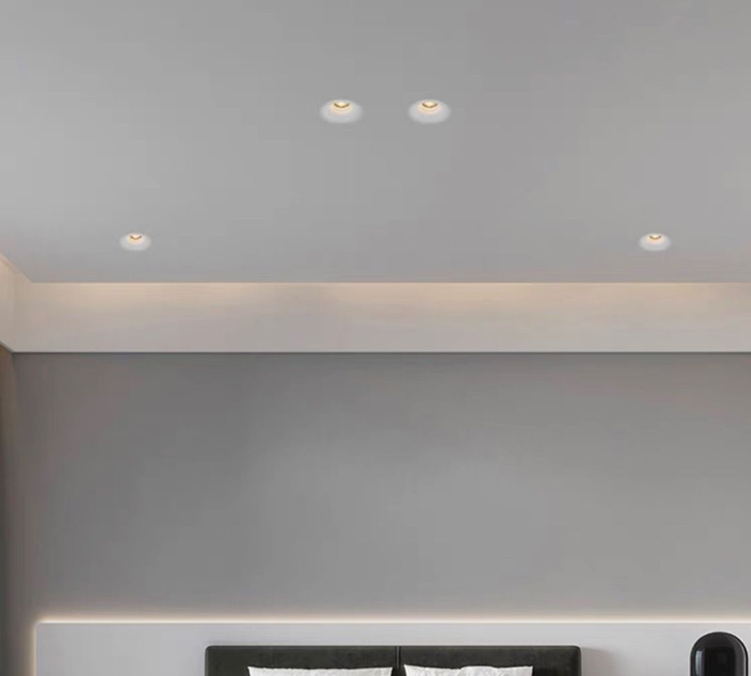 False ceiling flush gypsum installation down light seamless concealed ...