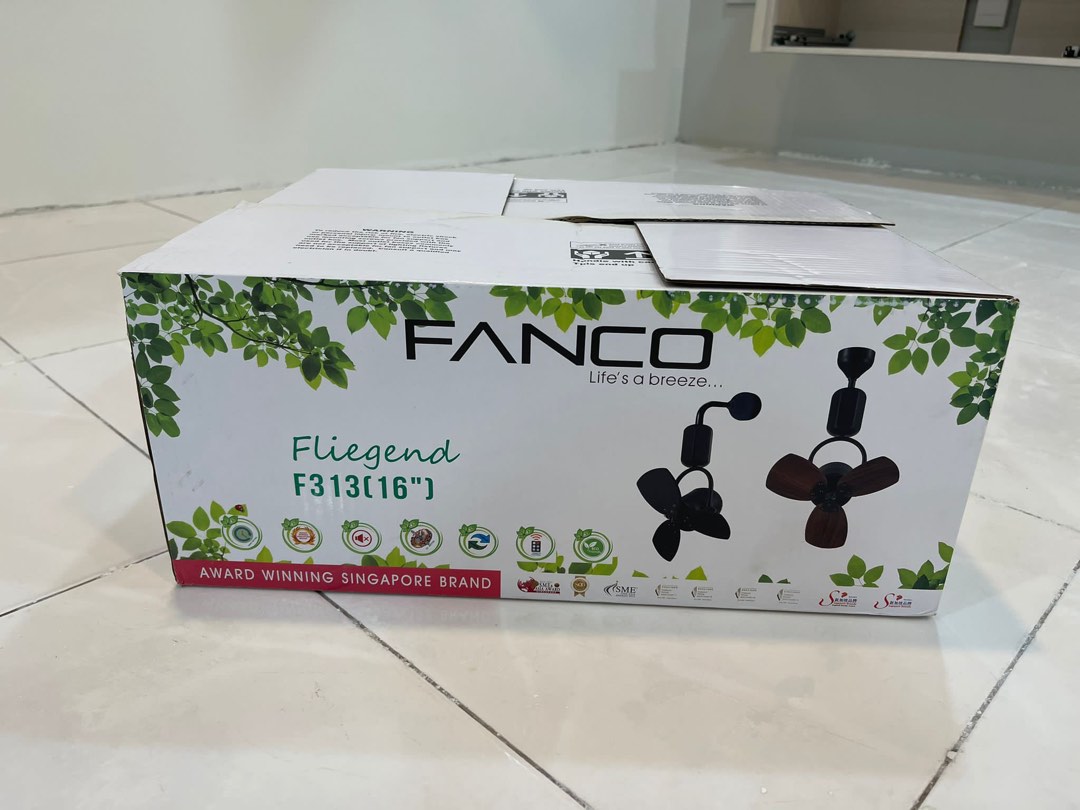 Fanco Black Ceiling Fan, Furniture & Home Living, Lighting & Fans, Fans ...