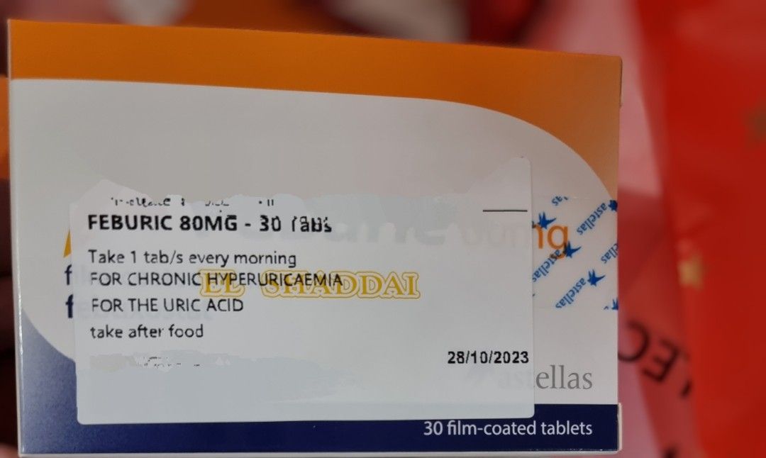 Feburic (Febuxostat) Gout medication, Health & Nutrition, Health ...