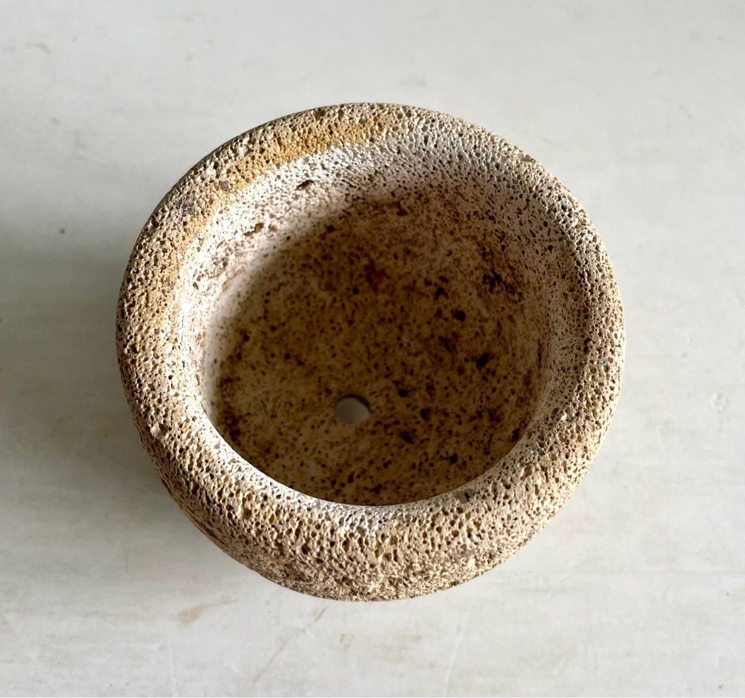 FWP Lovely Footed Porous Clay Planter Pot and Metal Tin Bucket Decor ...