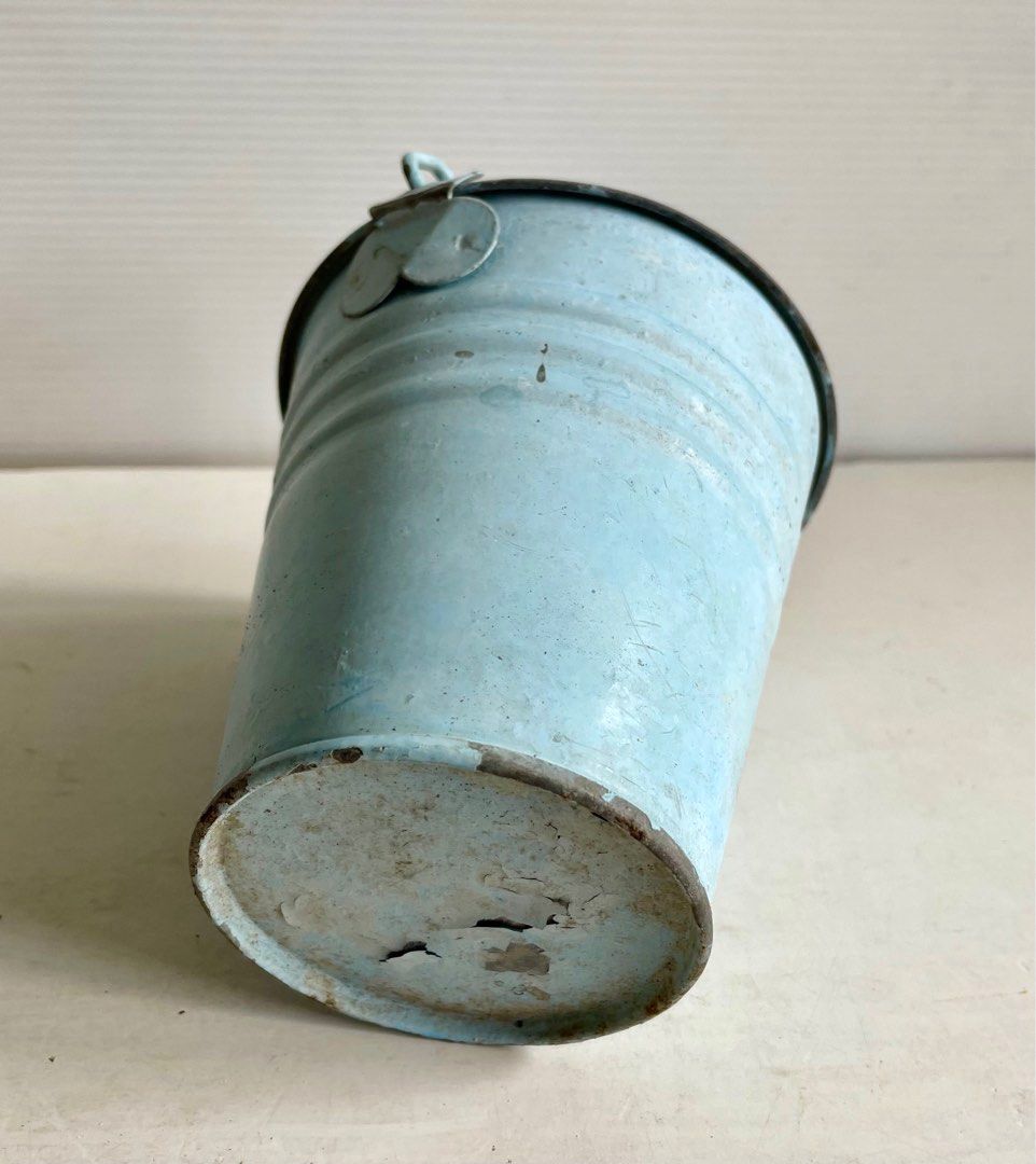 FWP Lovely Footed Porous Clay Planter Pot and Metal Tin Bucket Decor ...