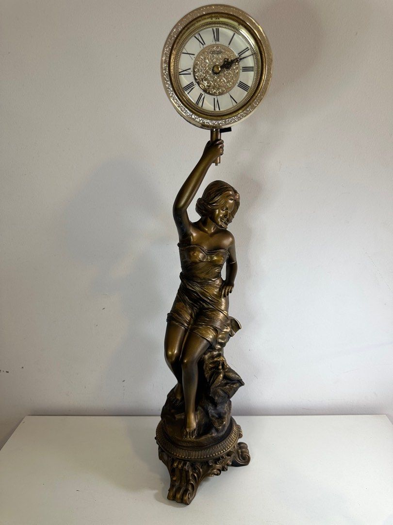 Goddess of Hope Table Clock Bronze, Furniture & Home Living, Home Decor ...