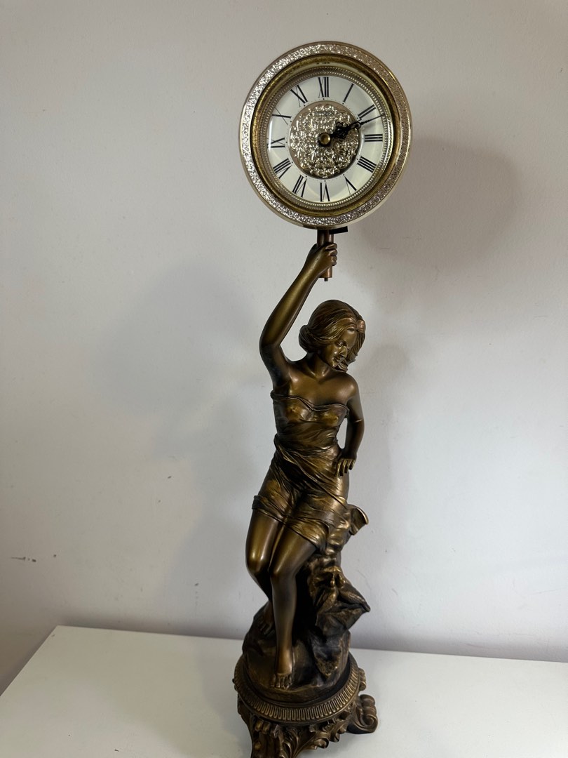 Goddess of Hope Table Clock Bronze, Furniture & Home Living, Home Decor ...