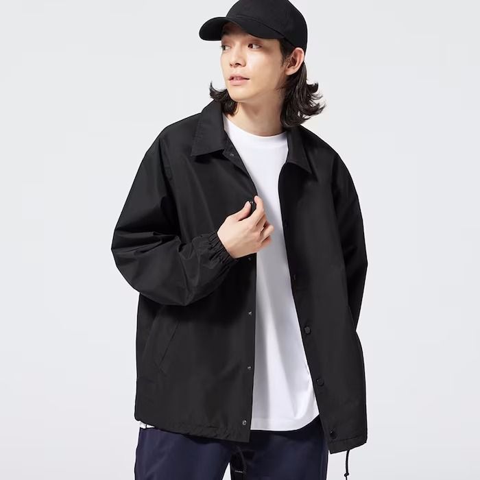 GU by Uniqlo Windproof Coach Jacket MEN'S (Black), Men's Fashion, Coats ...