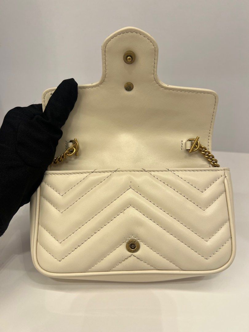 Gucci Nano Marmont White Crossbody Bag, Luxury, Bags & Wallets on Carousell