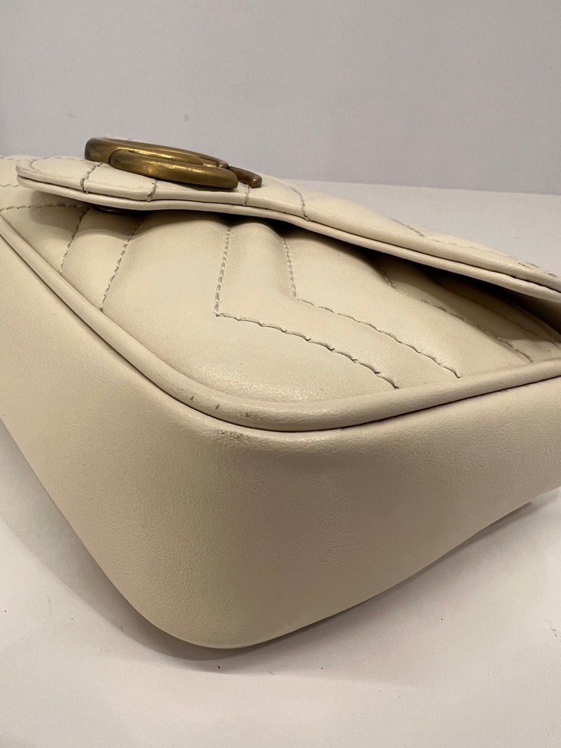 Gucci Nano Marmont White Crossbody Bag, Luxury, Bags & Wallets on Carousell