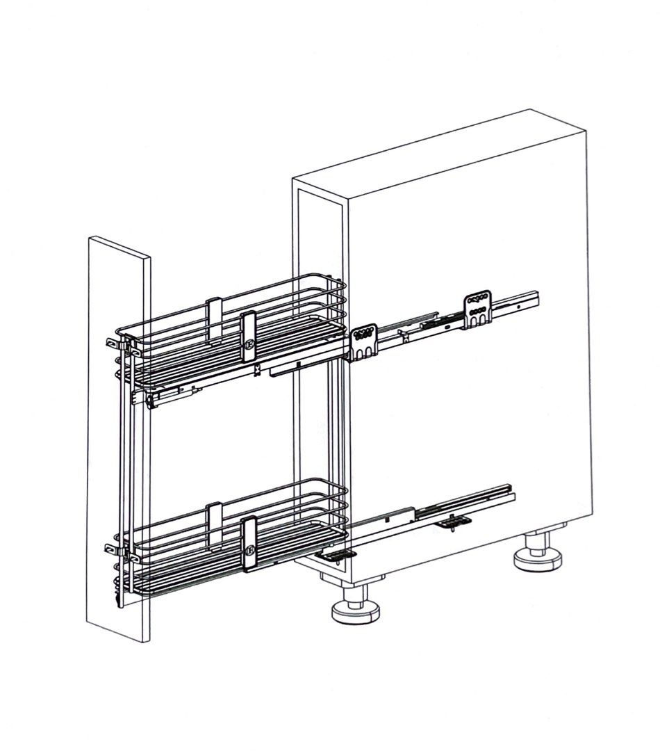 Hafele pull out spice rack 150mm kitchen pull out basket sauce rack ...
