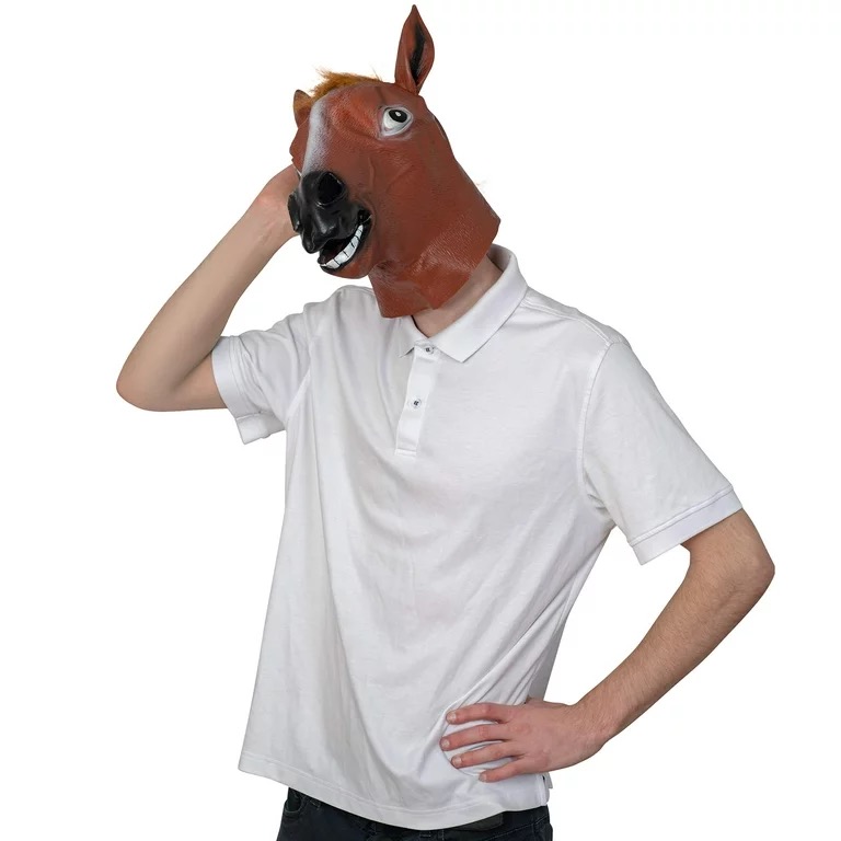 Horse Head Costume Mask - Realistic Brown Animal Head Horse Masks For ...