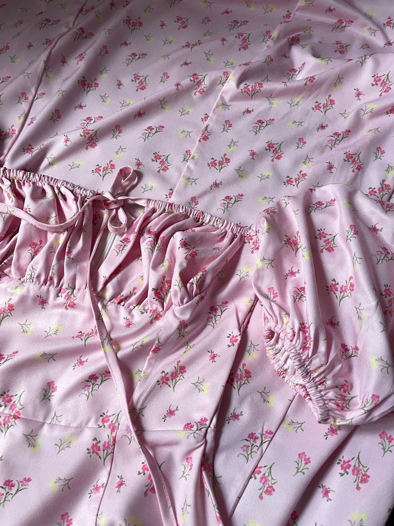 House of CB Pink Tulip Flower Blush Long Event Debut Dress Cottagecore ...