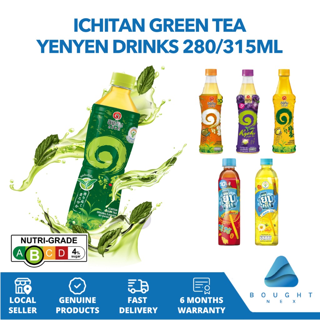 ICHITAN Green Tea and Yenyen Drinks 280ml/315ml Refreshing Healthy Natural Energy and Flavorful ...